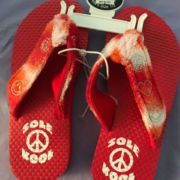 SOLE KOOL | Shoes | Sole Kool Flip Flops Peace Signs Smiley Faces ...